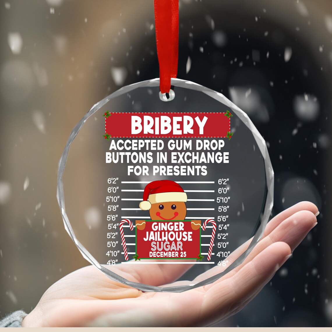 Arson Cookie List, Gingerbread Mugshot Ornament,funny Christmas ...