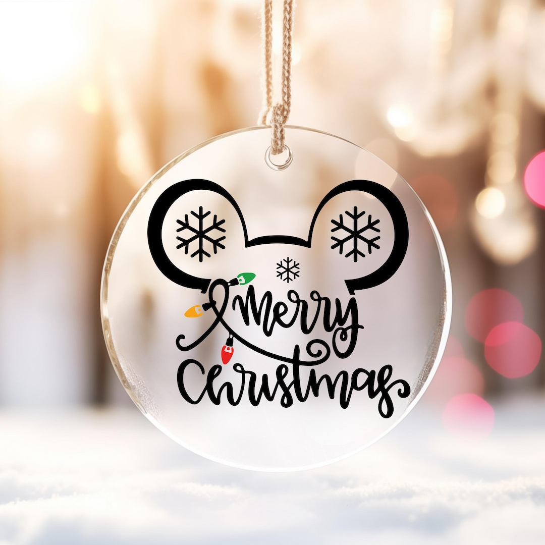 Merry Christmas Mickey Mouse Ornament, Mickey Mouse Ears Ornament ...