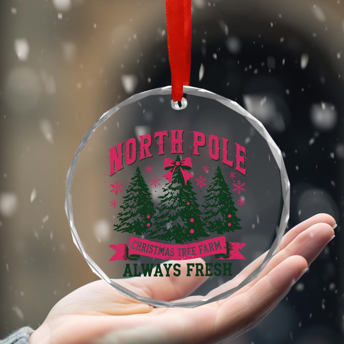 Personalized North Pole Christmas Tree Ornament, Always Fresh Tree Farm ...