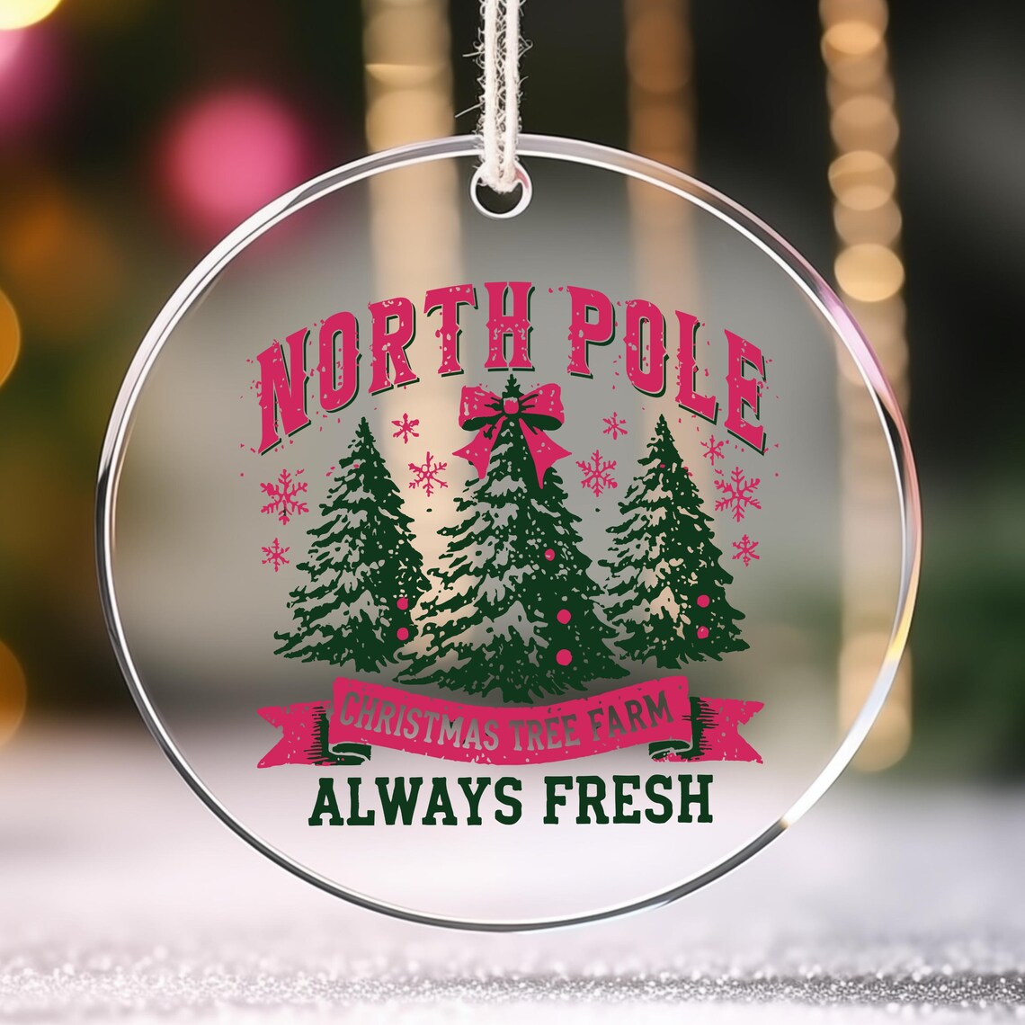 Personalized North Pole Christmas Tree Ornament, Always Fresh Tree Farm ...
