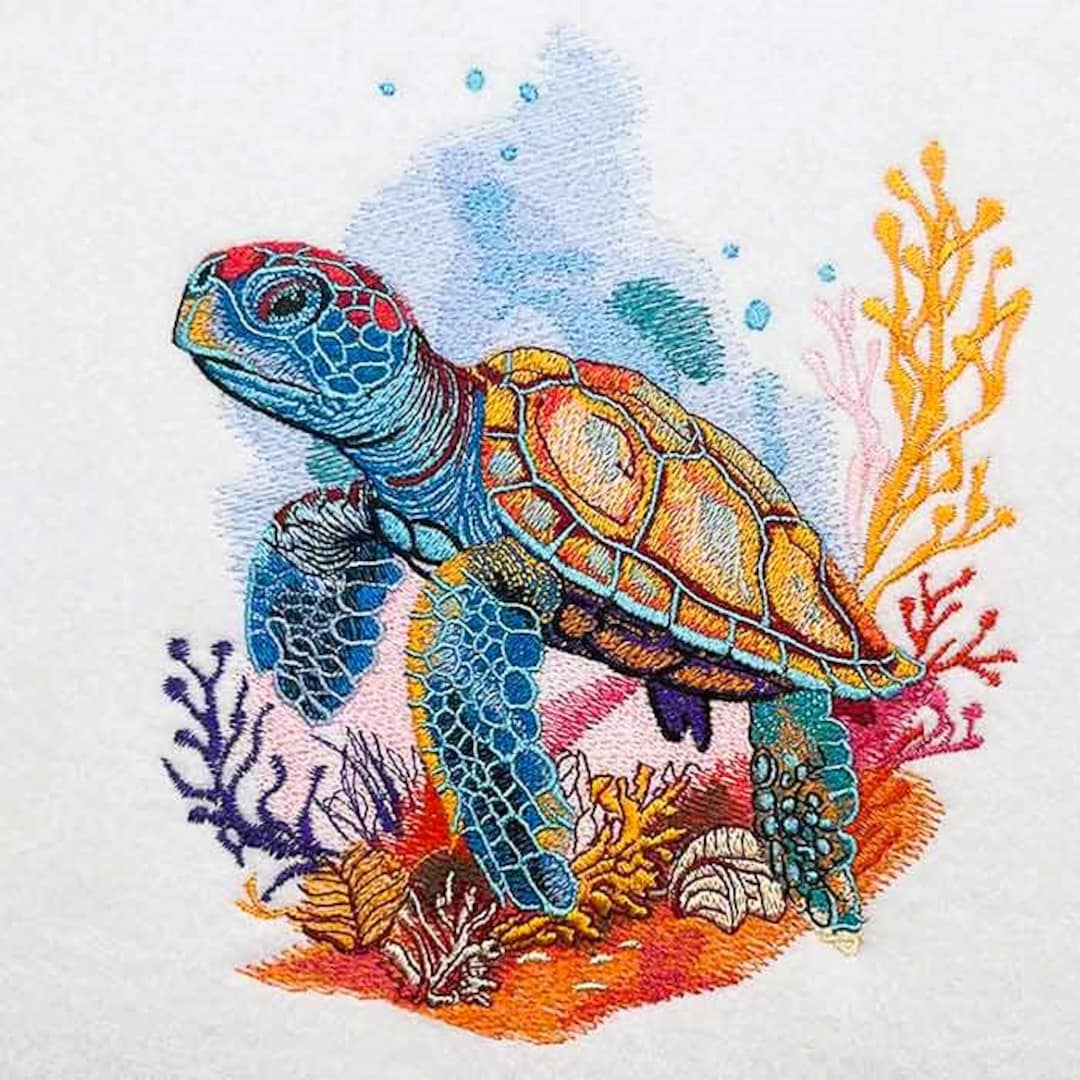 Sea Turtle Machine Embroidery Designs Multiple Sizes XS XXL Premium ...