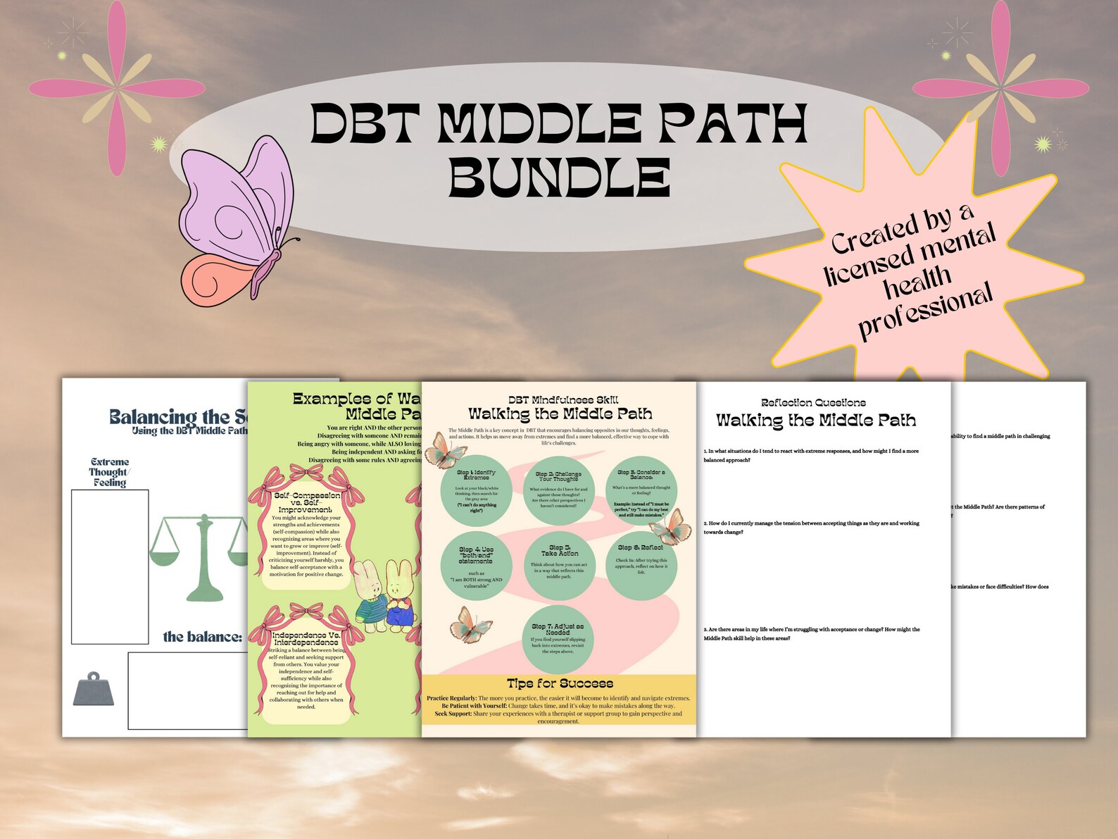 DBT Skills for Teens and Adults Middle Path Handout for Emotion ...