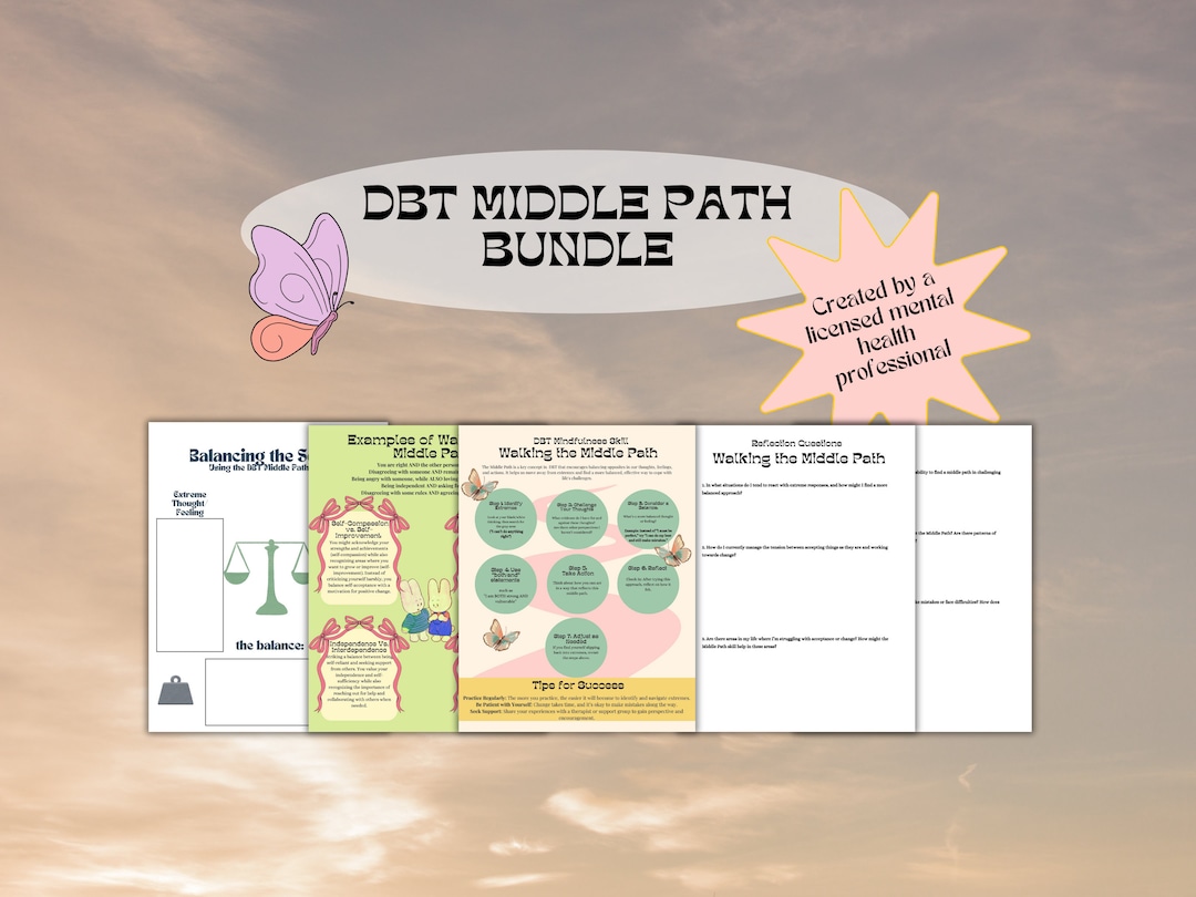 DBT Skills for Teens and Adults Middle Path Handout for Emotion ...
