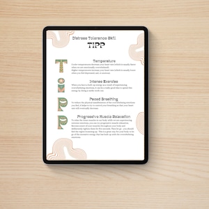 DBT TIPP Skill Handout & Fillable Worksheet for Emotional Regulation ...