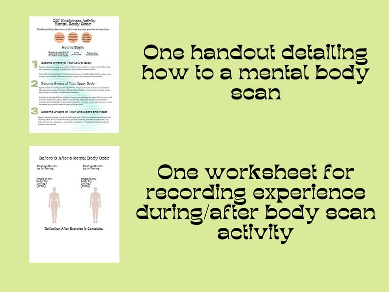 Mental Body Scan for Mindfulness | DBT Handout, Relaxation Technique ...