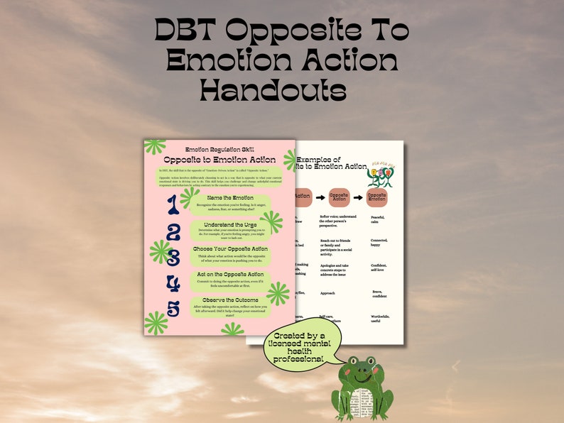 DBT Opposite to Emotion Action Handout | Emotion Regulation Toolkit ...