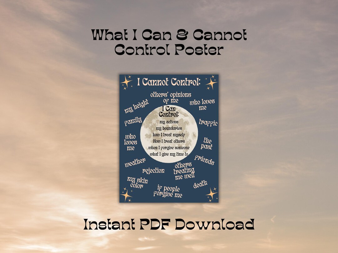 What is in My Control Handout & Poster | Printable Mental Health Tool ...