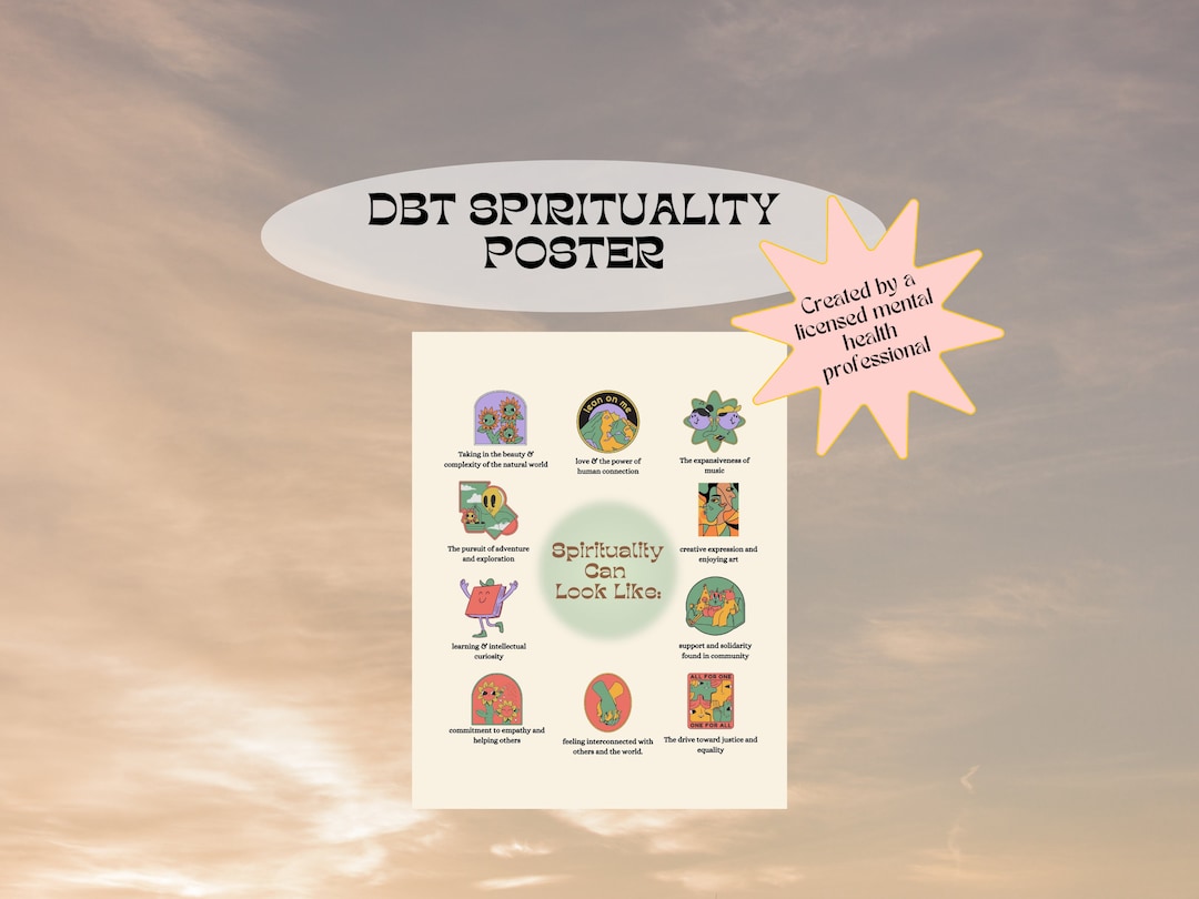 DBT Spirituality Poster | Mindfulness Supportive Art | Emotional ...