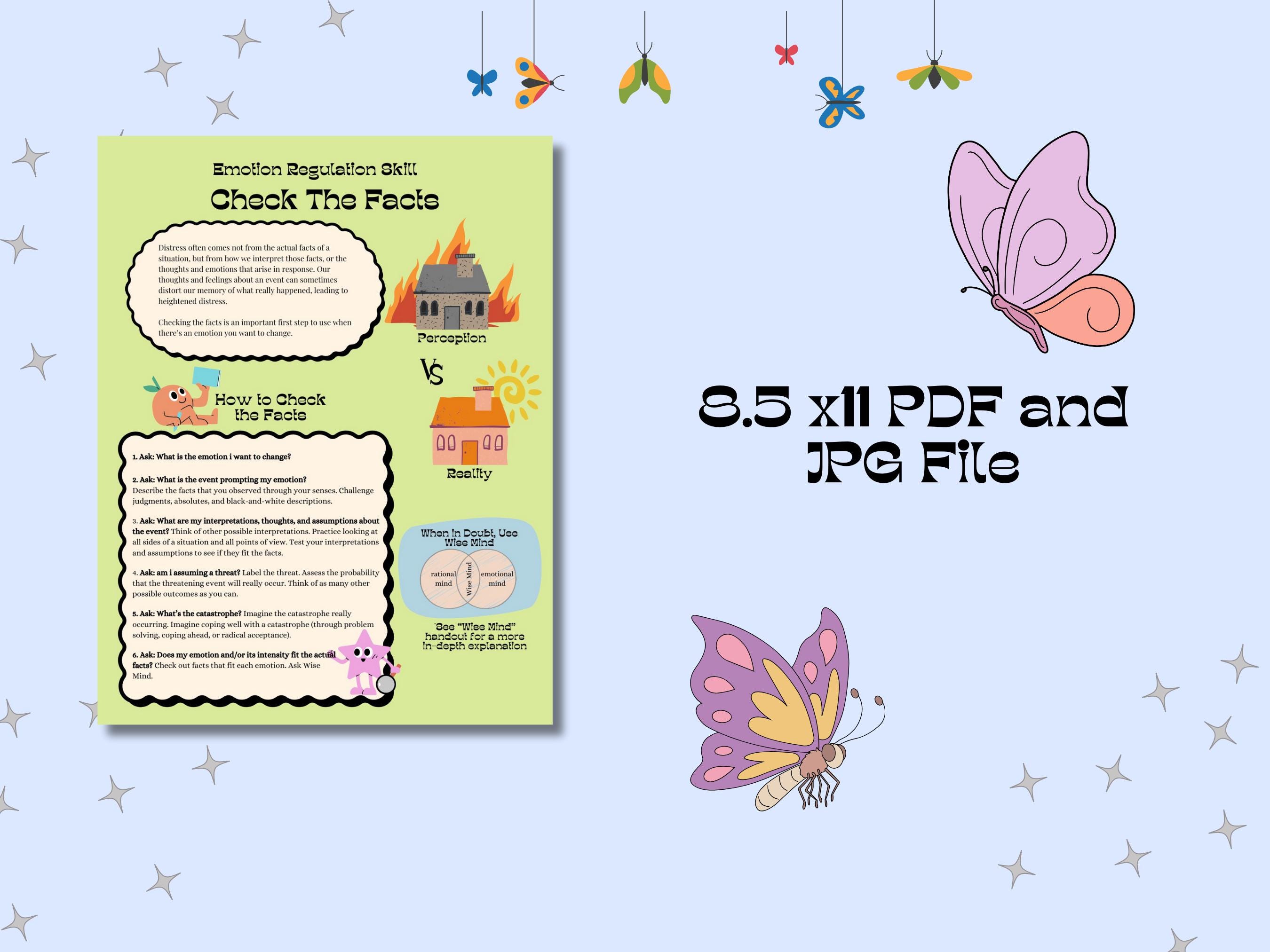 DBT Check the Facts Skill Handout | Therapy Exercises for Emotional ...