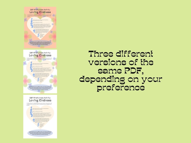 DBT Loving Kindness Mindfulness Handout | Printable Worksheet for ...