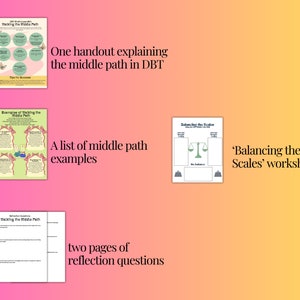 DBT Skills for Teens and Adults Middle Path Handout for Emotion ...
