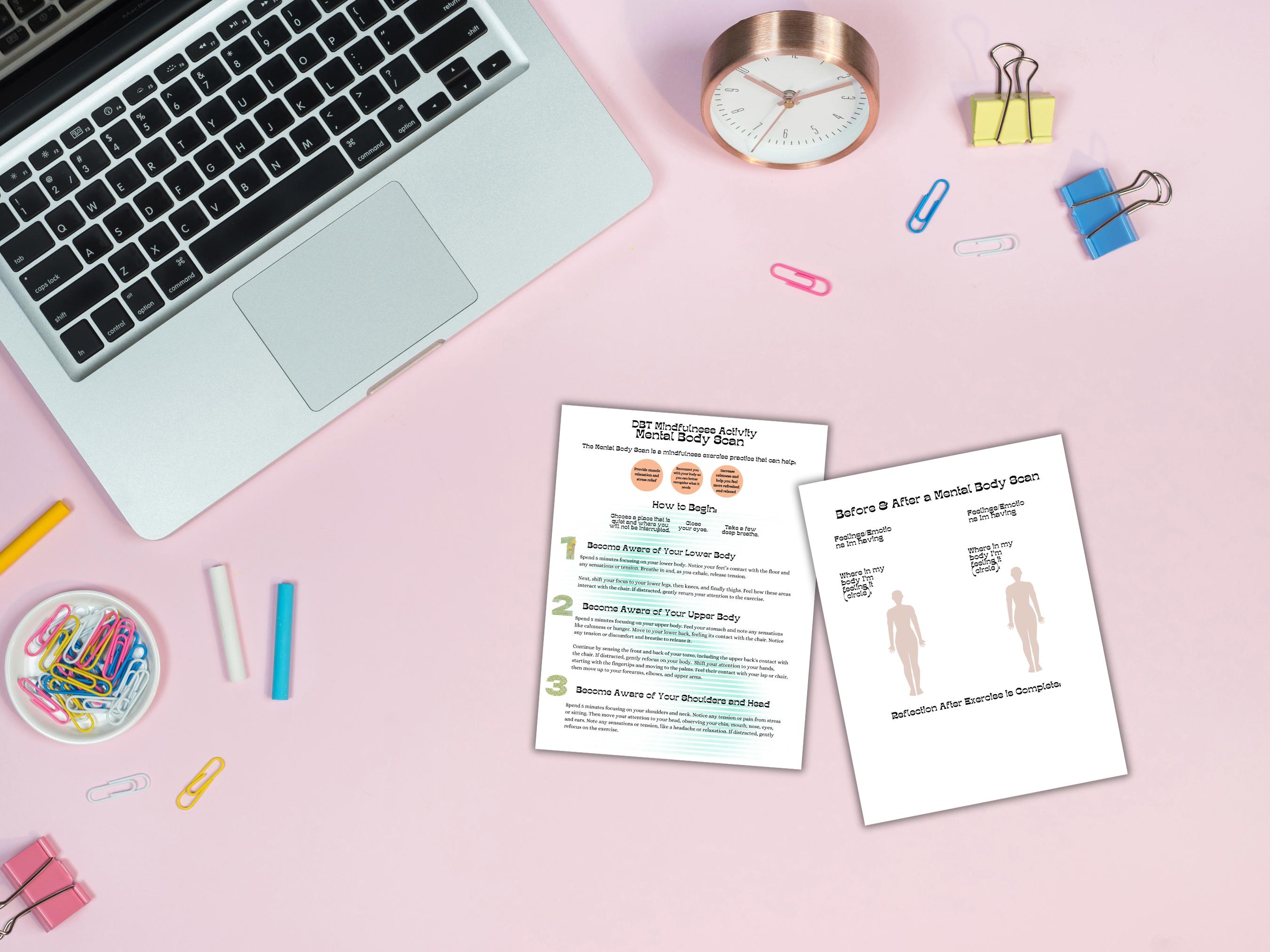 Mental Body Scan for Mindfulness | DBT Handout, Relaxation Technique ...