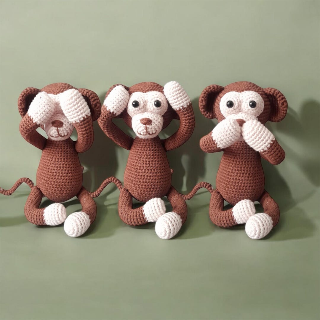 Cute Monkey Crochet Pattern Amigurumi Monkey Doll Pattern DIY Crochet ...