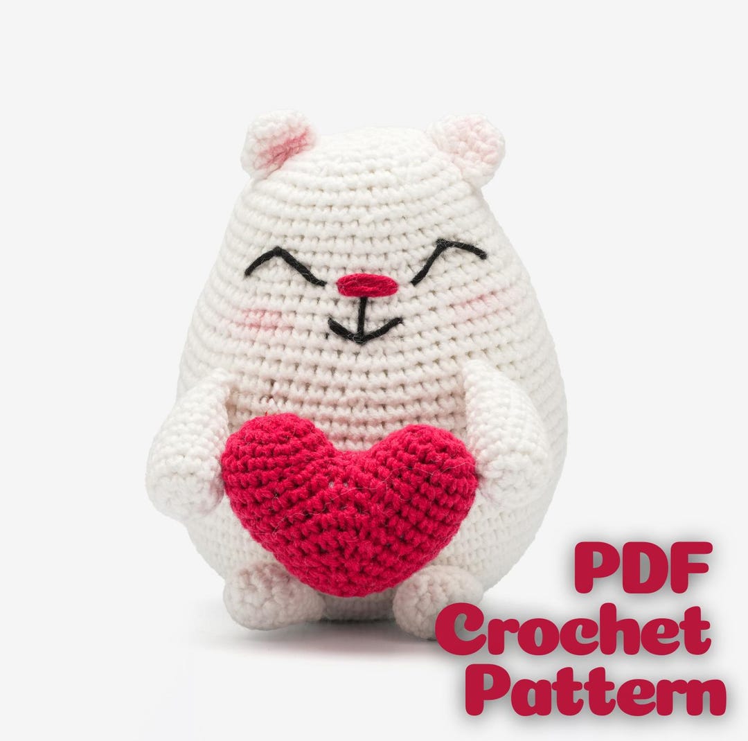 Amigurumi Heart Cat Crochet Pattern | DIY Plushie - Etsy