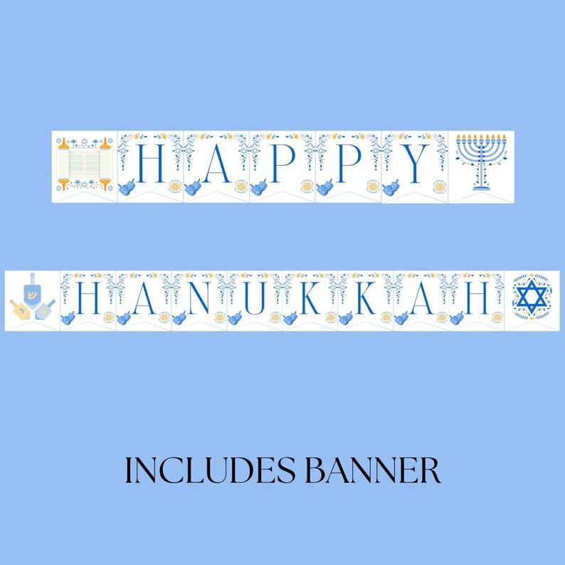 Hanukkah Blessings - Digital Downloads - Jewish Wall Art - Holiday ...