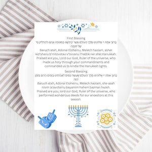 Hanukkah Blessings - Digital Downloads - Jewish Wall Art - Holiday ...