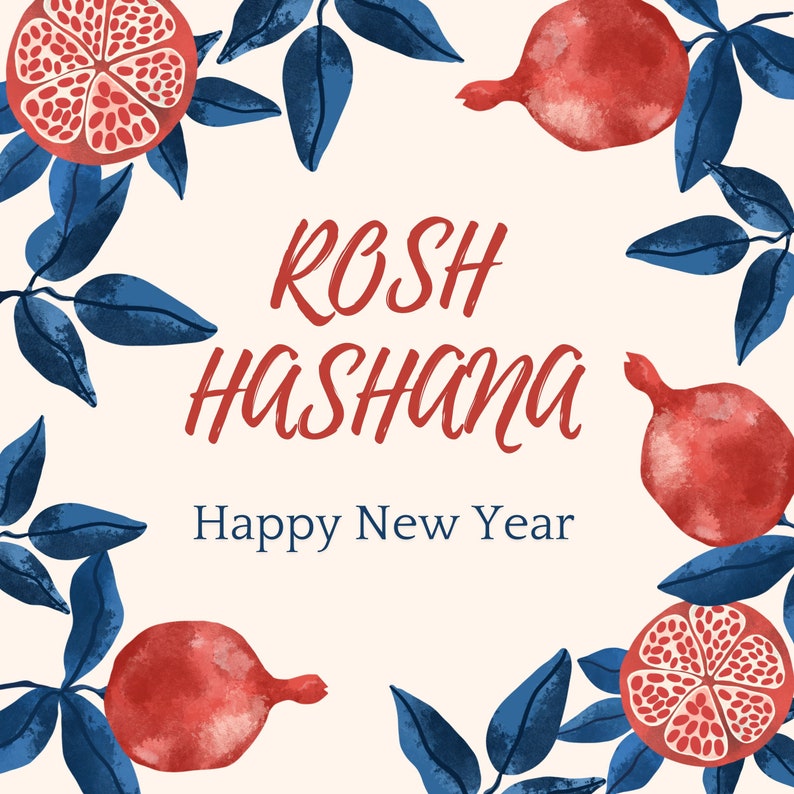 Rosh Hashanah Simanim Blessings Card: Jewish New Year Decor (digital ...