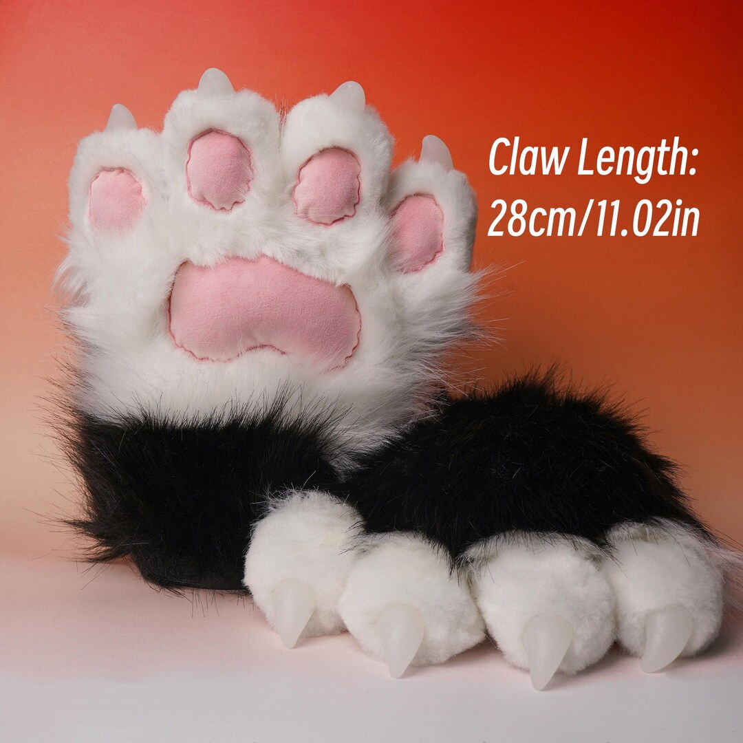 Black and White Bear Claws, Paired With Pink Meat Pads,handmade Plush ...