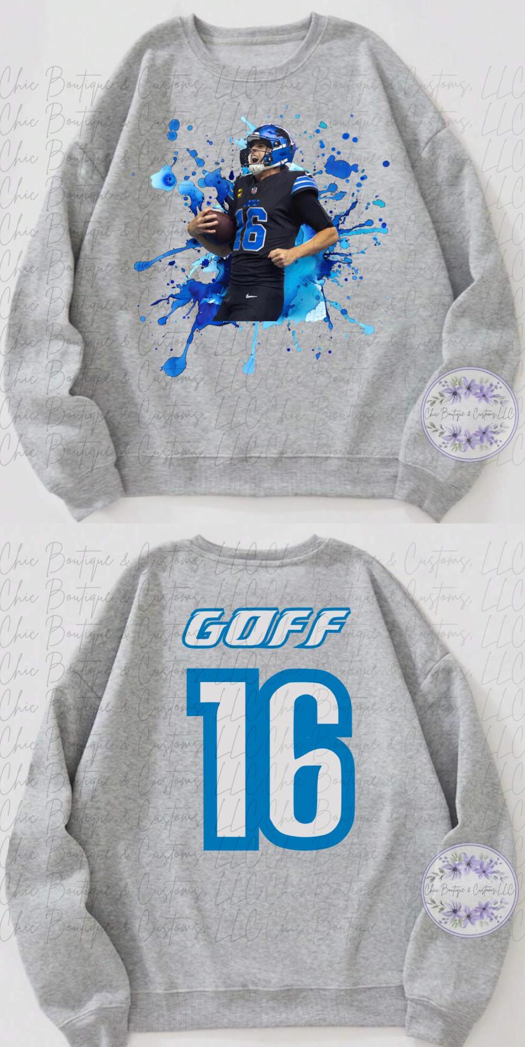 Jared Goff front & Back Detroit Football - Etsy