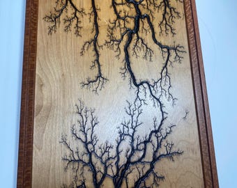Lichtenberg Fractal Wood Burning Wall Art Framed - Etsy