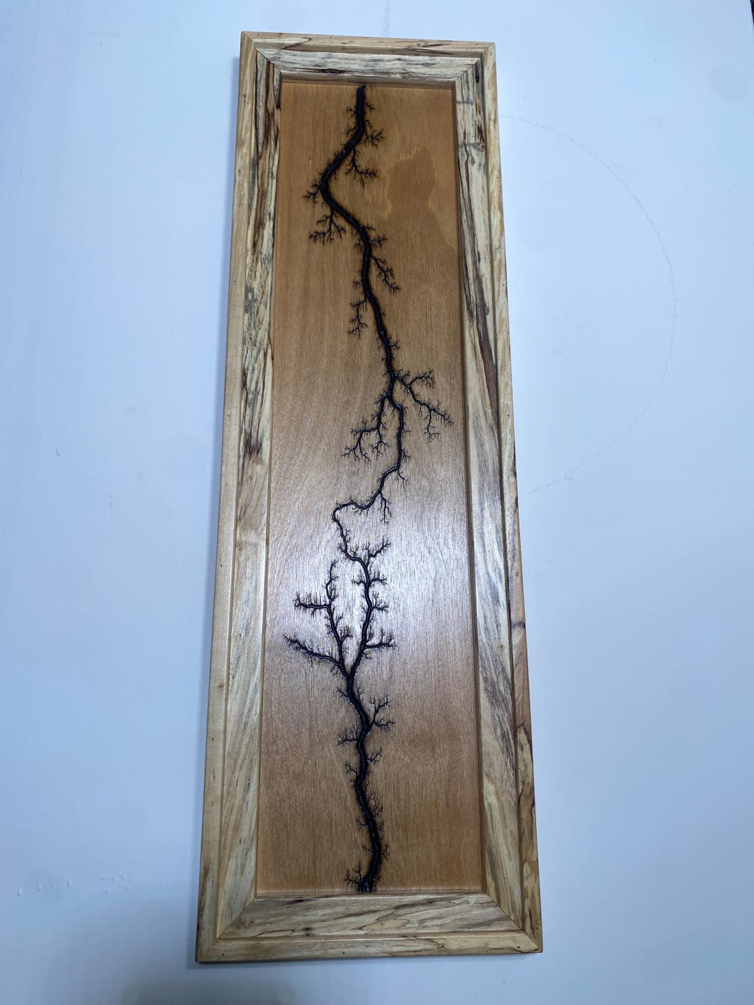 Lichtenberg Fractal Wood Burning Wall Art Framed - Etsy