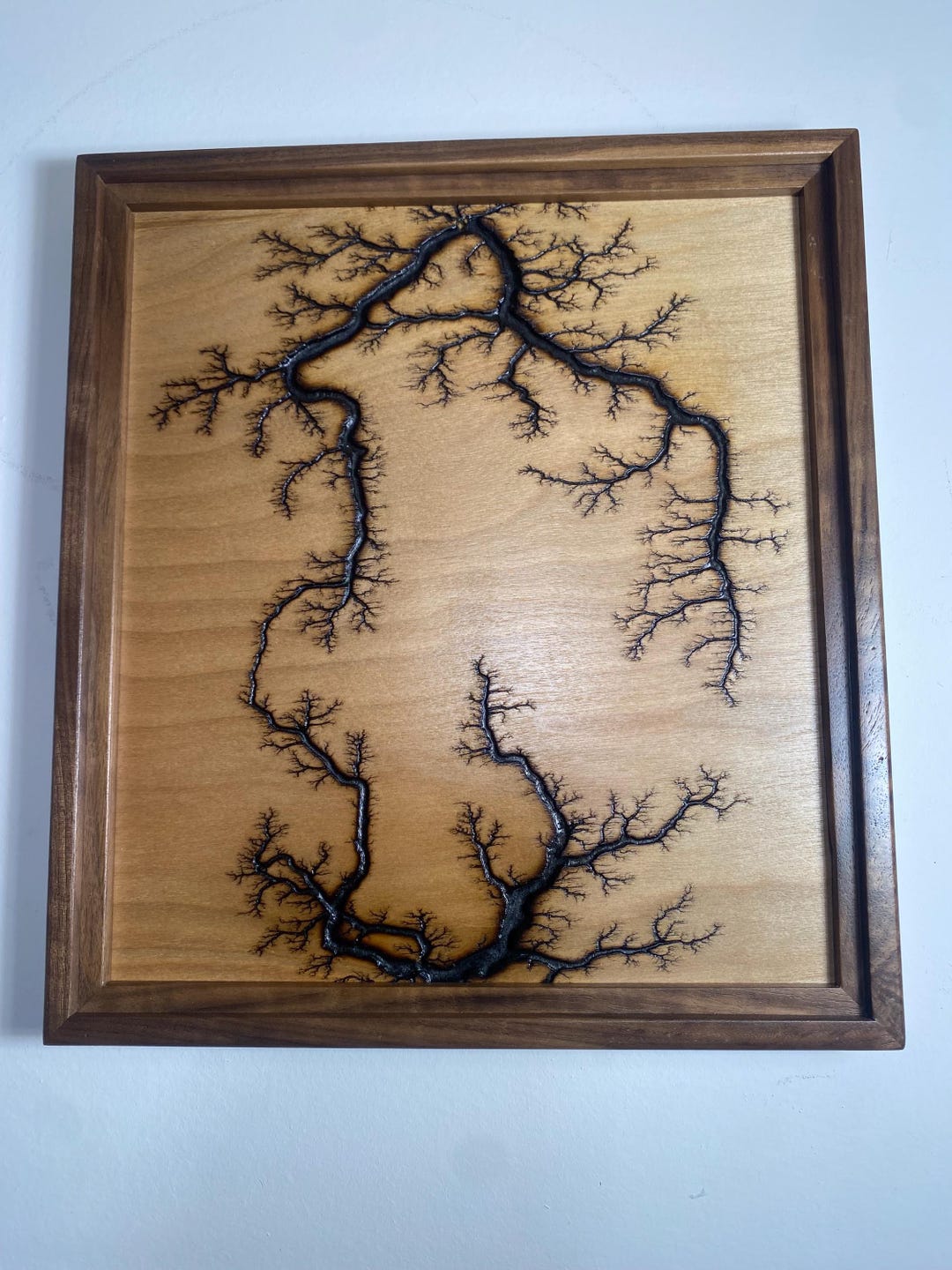 Lichtenberg Fractal Wood Burning Wall Art Framed - Etsy