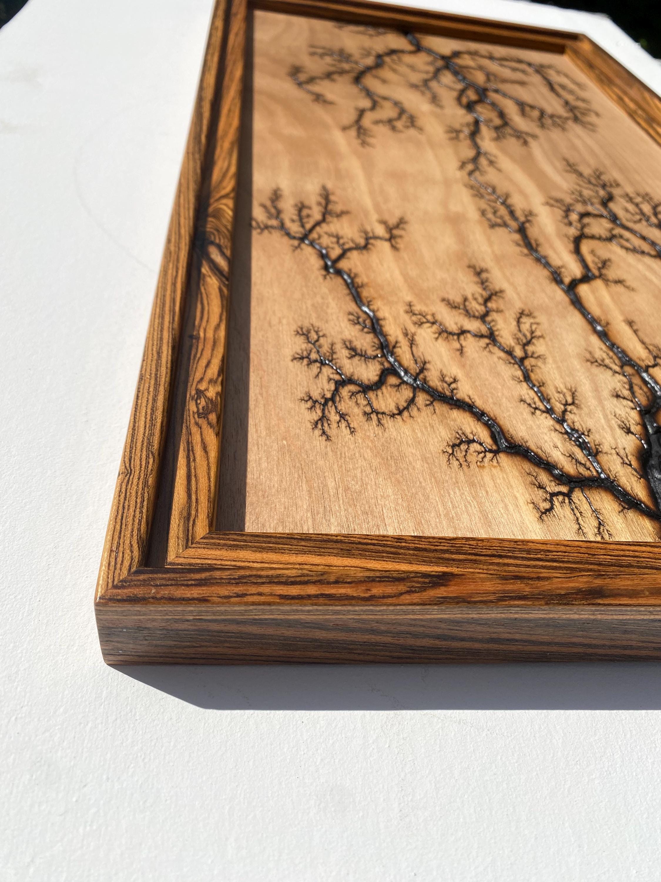 Lichtenberg Fractal Wood Burning Wall Art Framed - Etsy