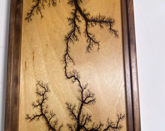 Lichtenberg Fractal Wood Burning Wall Art Framed - Etsy