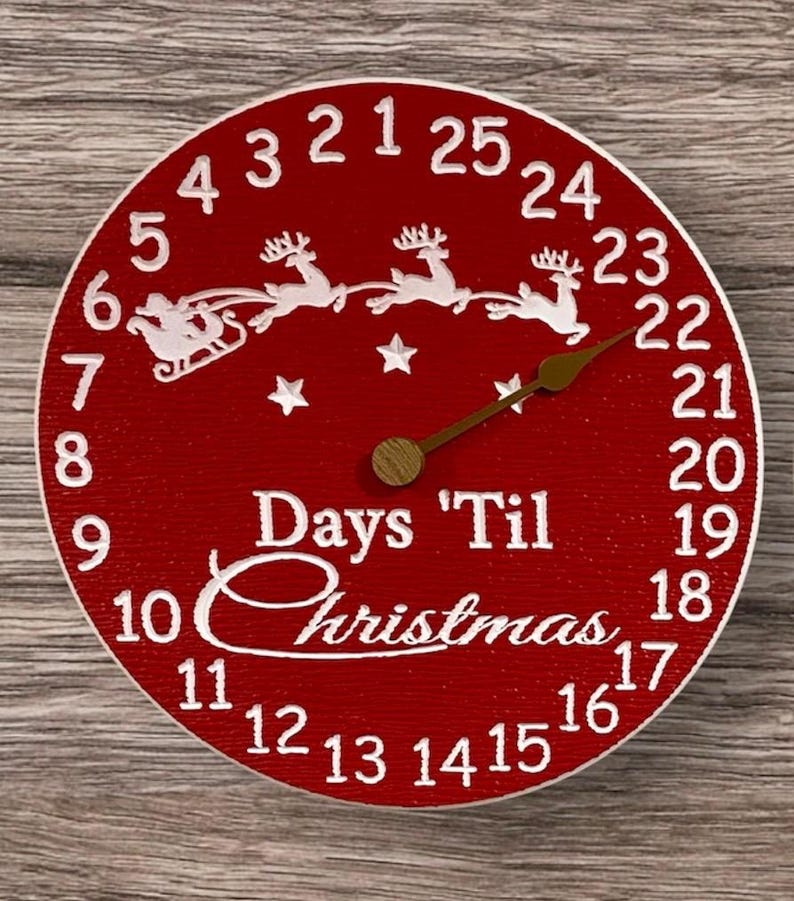 25 Days of Christmas Wall Calander/clock Countdown. - Etsy