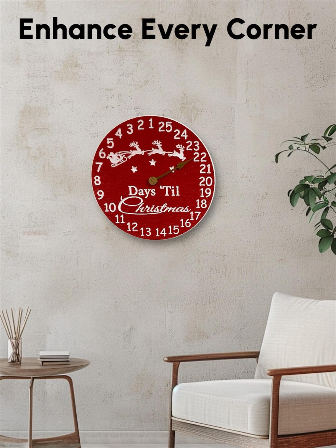 25 Days of Christmas Wall Calander/clock Countdown. - Etsy