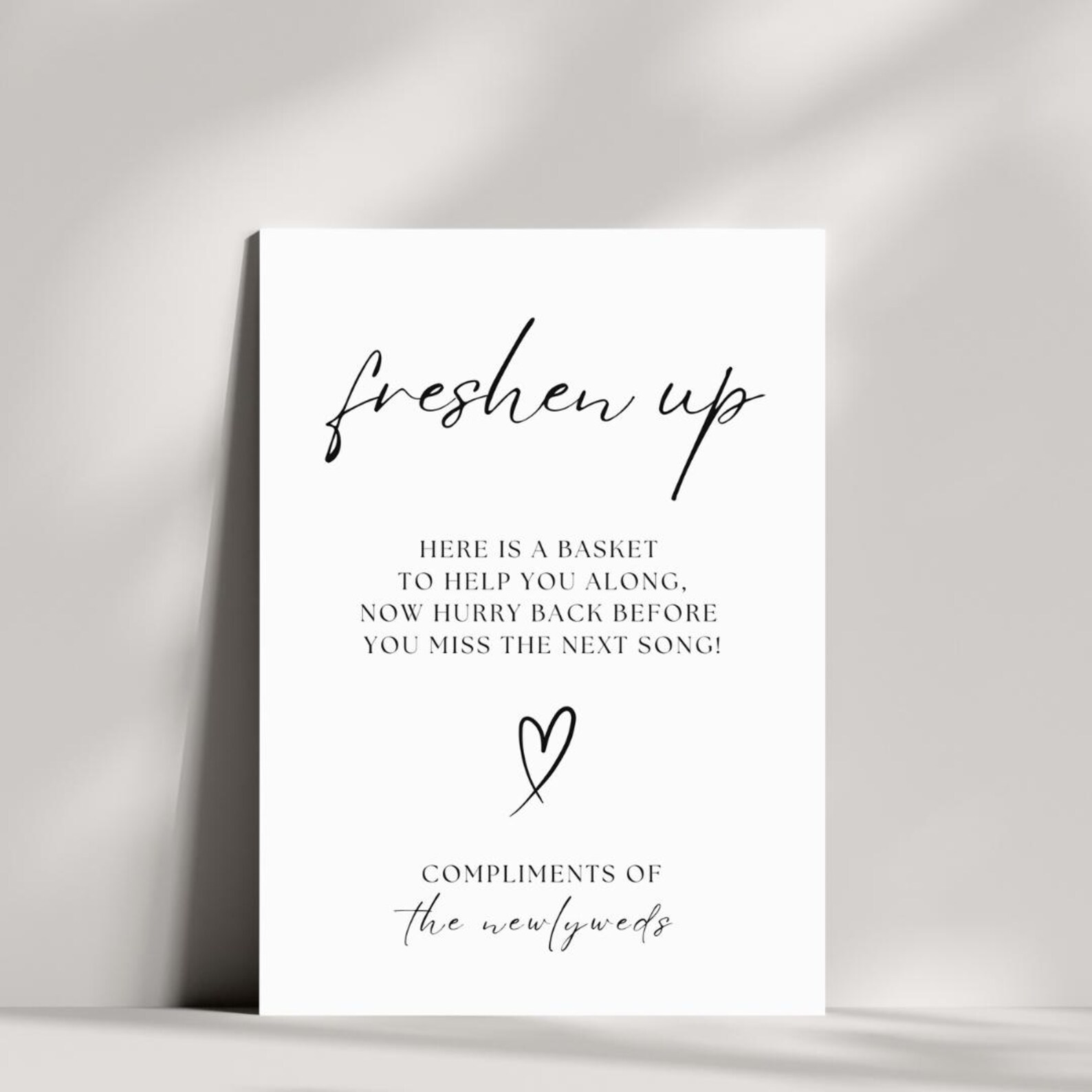 Minimalist Freshen up Sign Template | Wedding Bathroom Sign | Bathroom ...