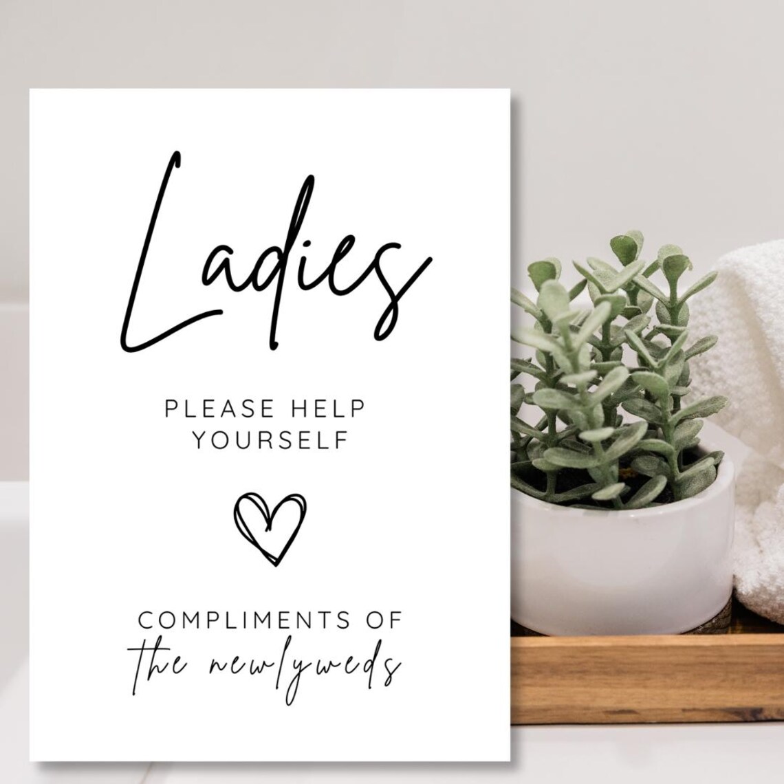 Wedding Bathroom Sign Template Bathroom Basket Sign for Wedding Please ...