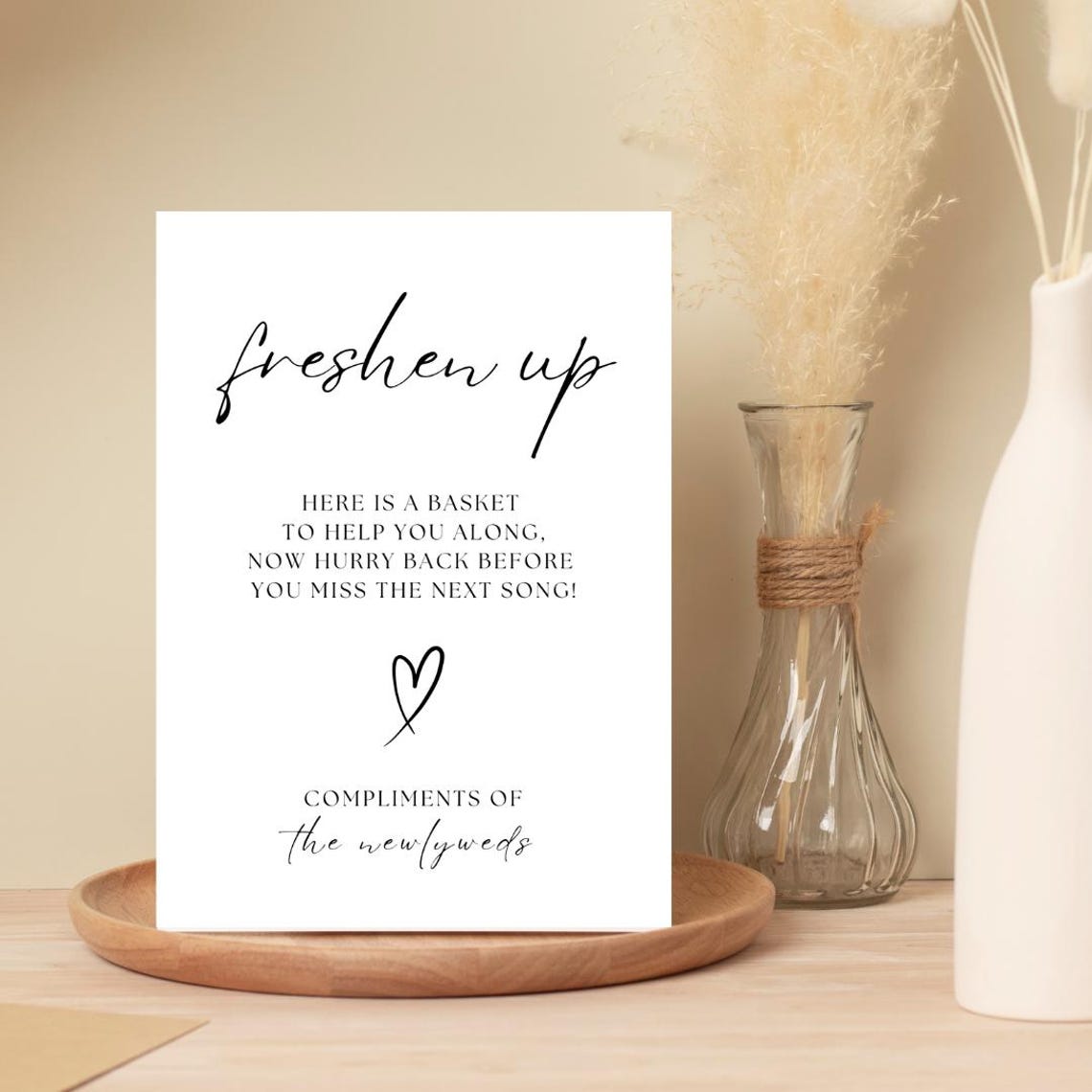 Minimalist Freshen up Sign Template | Wedding Bathroom Sign | Bathroom ...