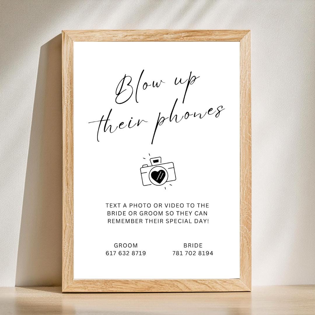Blow up Their Phones Wedding Sign: Photo Sharing (digital Download) - Etsy