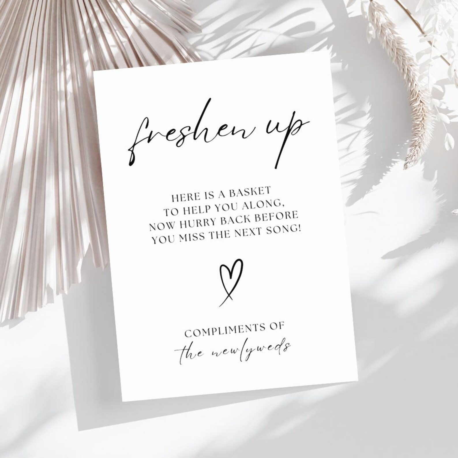 Minimalist Freshen up Sign Template | Wedding Bathroom Sign | Bathroom ...