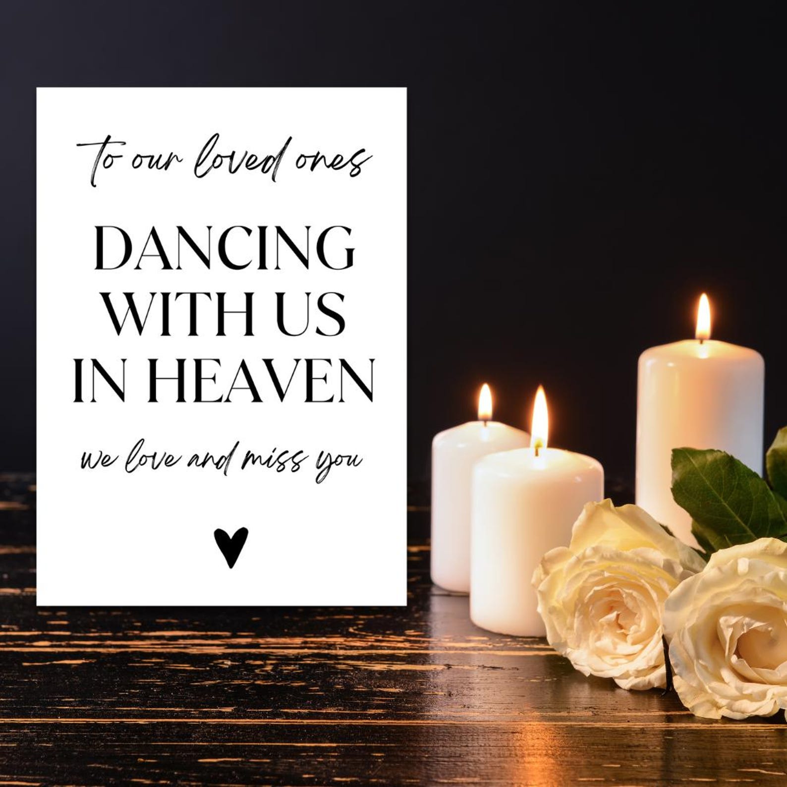 Wedding Memorial Sign Dancing With Us in Heaven | in Loving Memory Sign ...