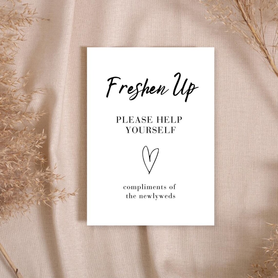 Minimalist Freshen up Sign Template | Wedding Bathroom Sign | Bathroom ...