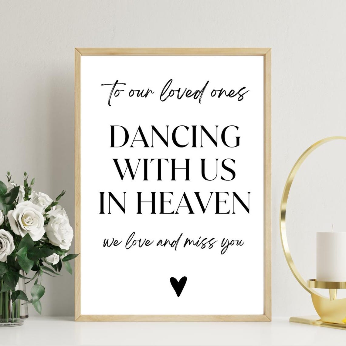 Wedding Memorial Sign: Dancing in Heaven Memory Table (digital Download ...