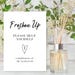 Minimalist Freshen up Sign Template | Wedding Bathroom Sign | Bathroom ...