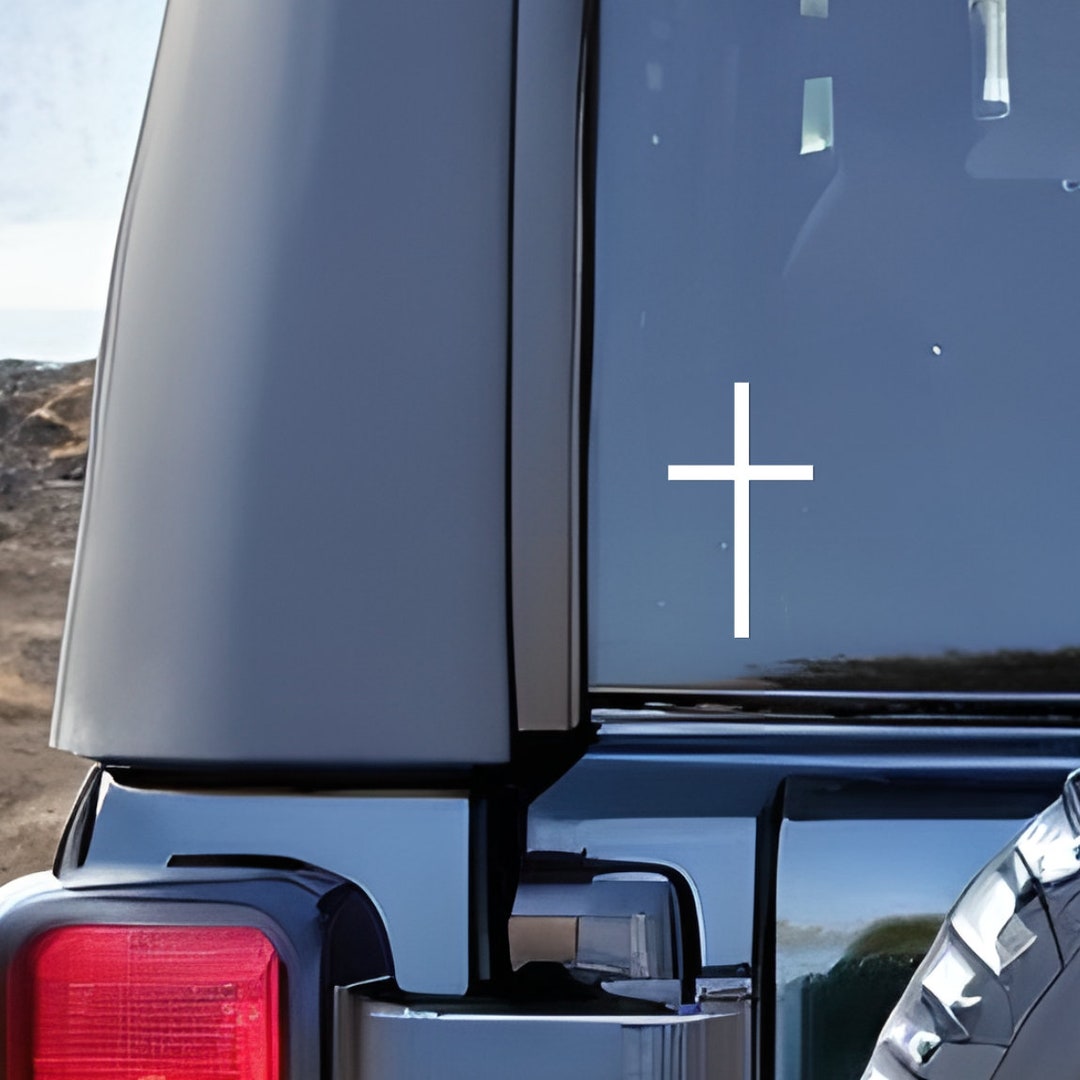 Cross Car Decal High Quality Christian Vinyl Laptop Bumper Sticker 2 ...