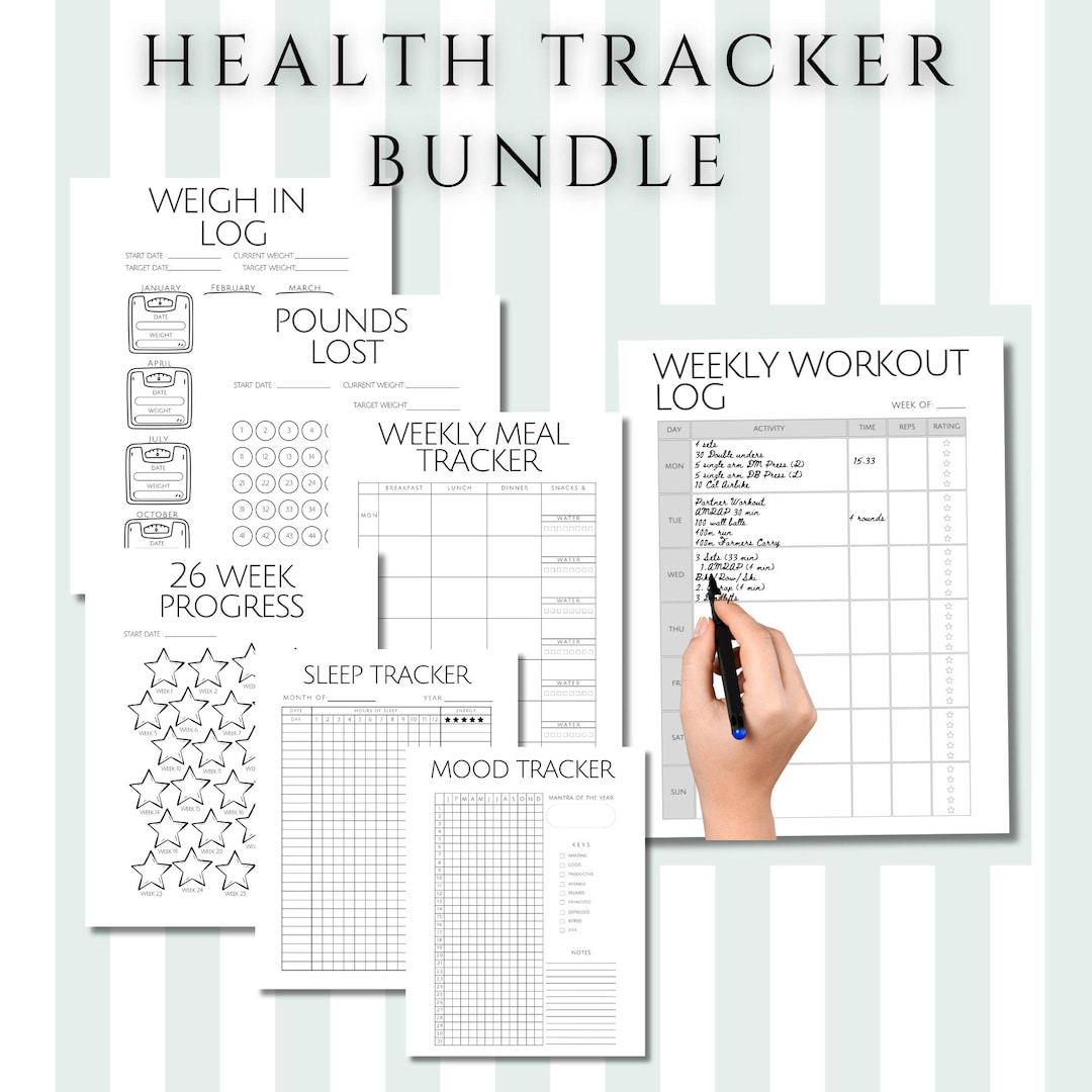 BUNDLE Healthy Habits Tracker PRINTABLE, PDF Journal Page Weekly ...
