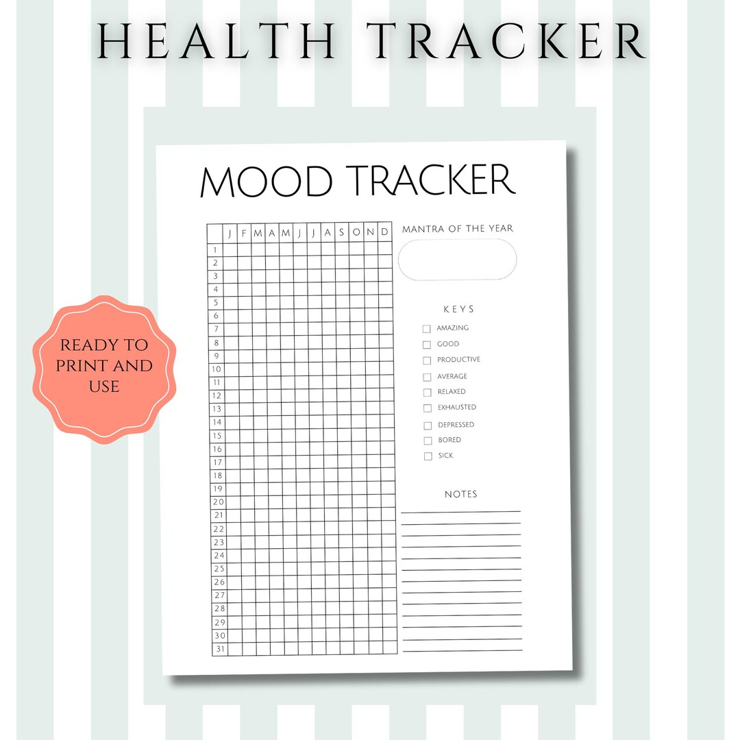 Mood Tracker - PRINTABLE - PDF Journal Page - Feelings Tracker - Daily ...