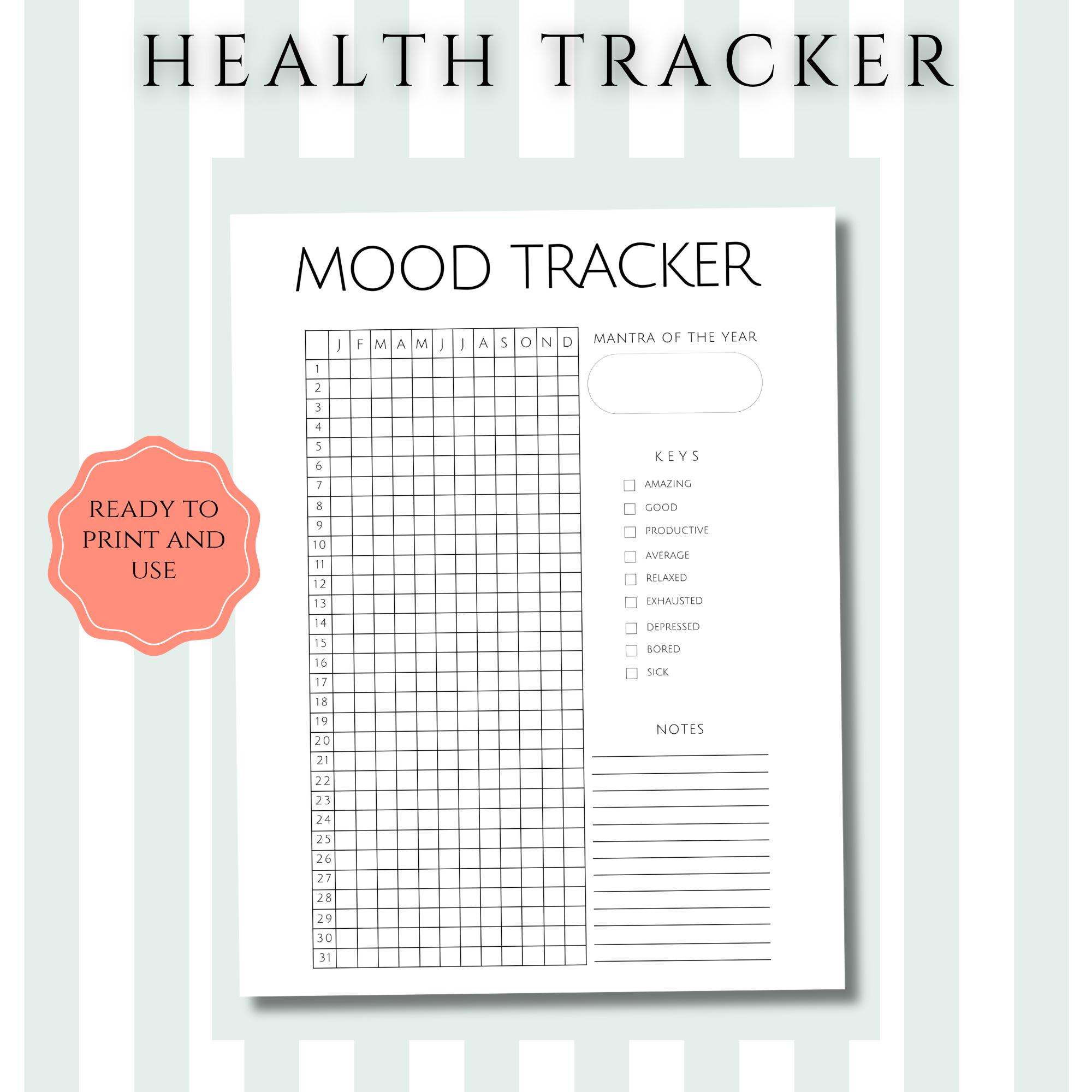 Mood Tracker - PRINTABLE - PDF Journal Page - Feelings Tracker - Daily ...