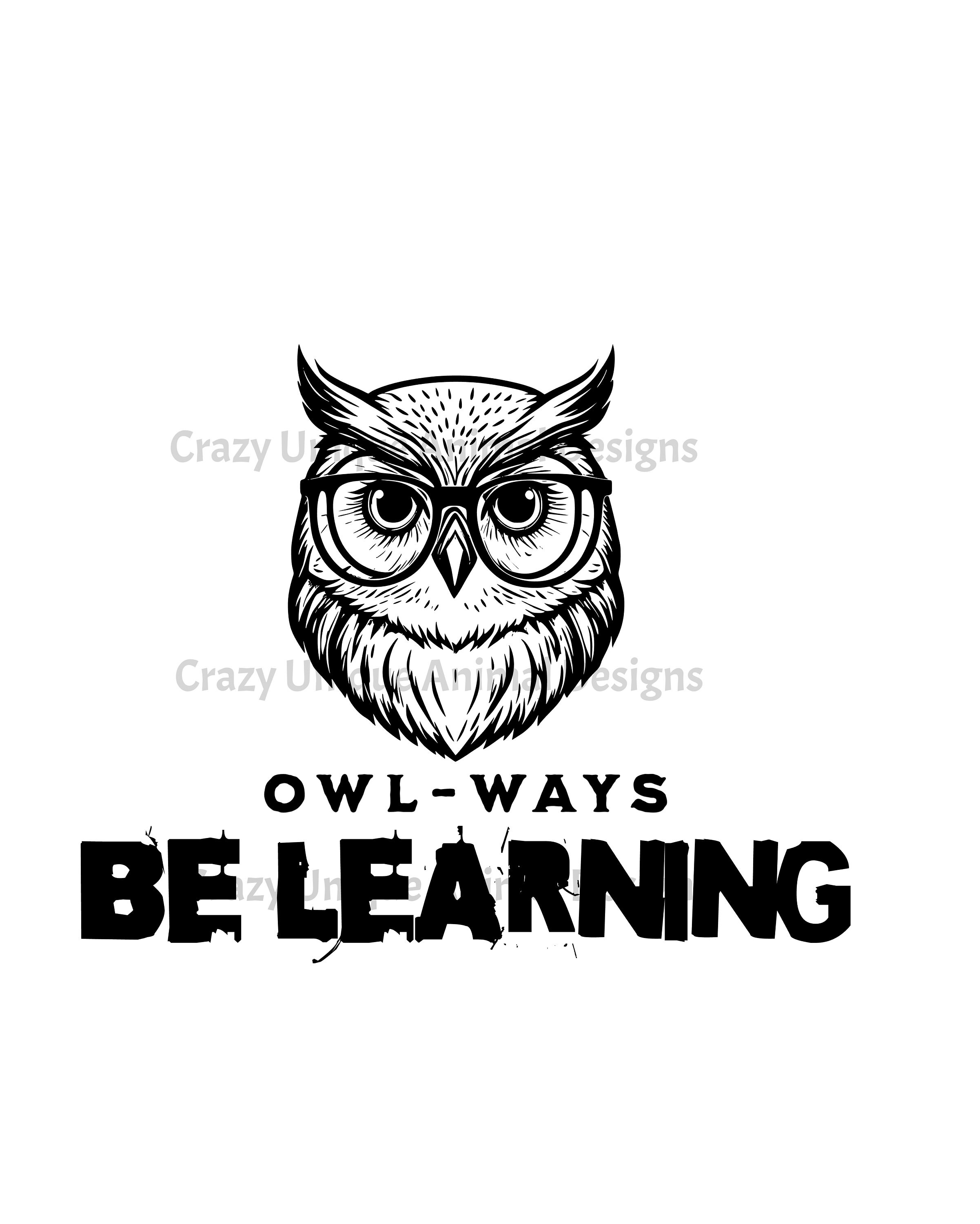 Owl-ways Be Learning Owl Head Design | Digital Download | PNG + SVG ...