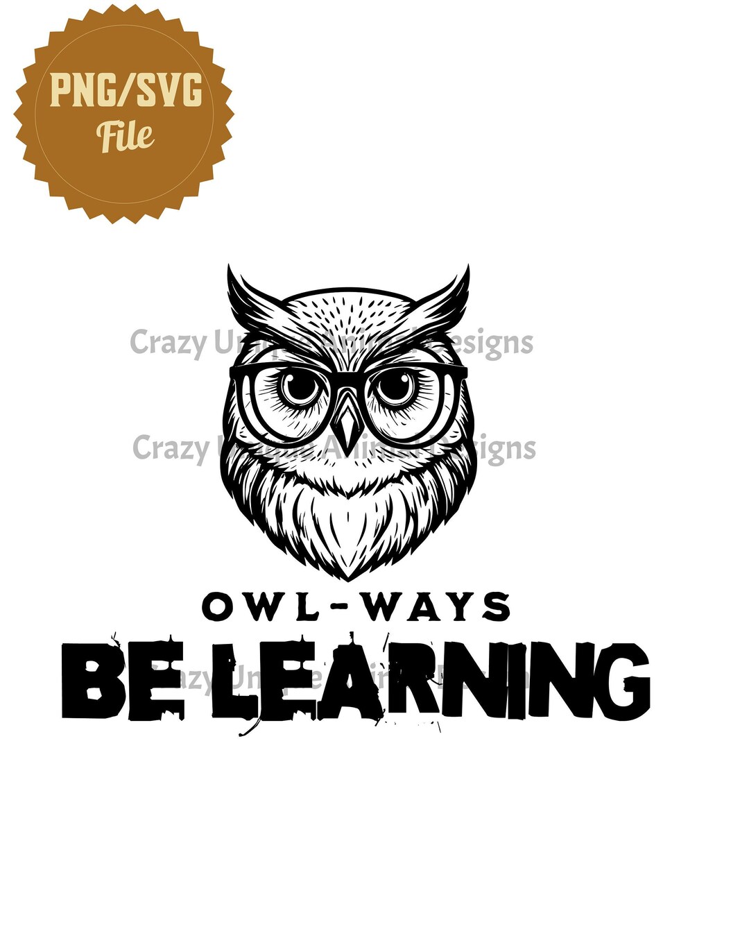 Owl-ways Be Learning Owl Head Design | Digital Download | PNG + SVG ...