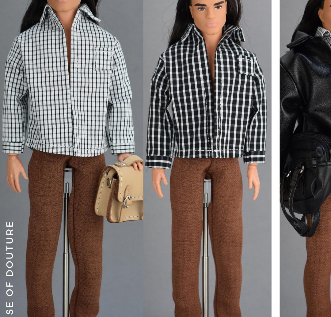 1/6 Fashion Doll Action Figure Shirt Checkered Grid Designer Shirt - Etsy