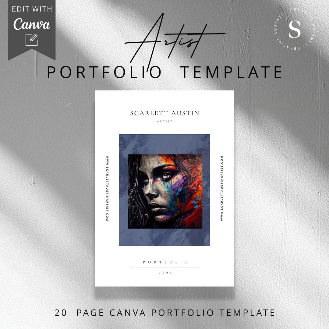 Artist Portfolio Template Canva: Editable Art Ebook (A4/A3/A2 Digital ...