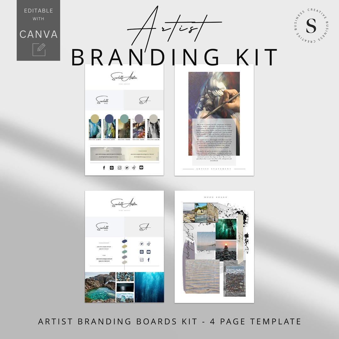 ARTIST BRANDING KIT Editable Template, Transform Your Art & Unleash ...