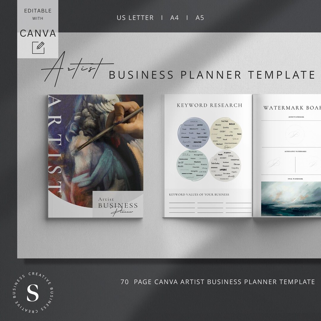 ARTIST BUSINESS PLANNER, Organize Your Art Career With an Editable ...