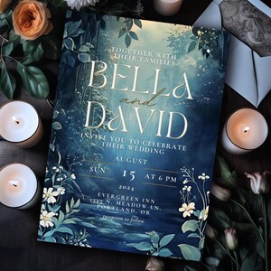 Secret Garden Wedding Invitation, Custom Canva Template, Fantasy ...